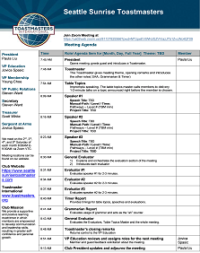The Role of Toastmaster - Seattle Sunrise Toastmasters